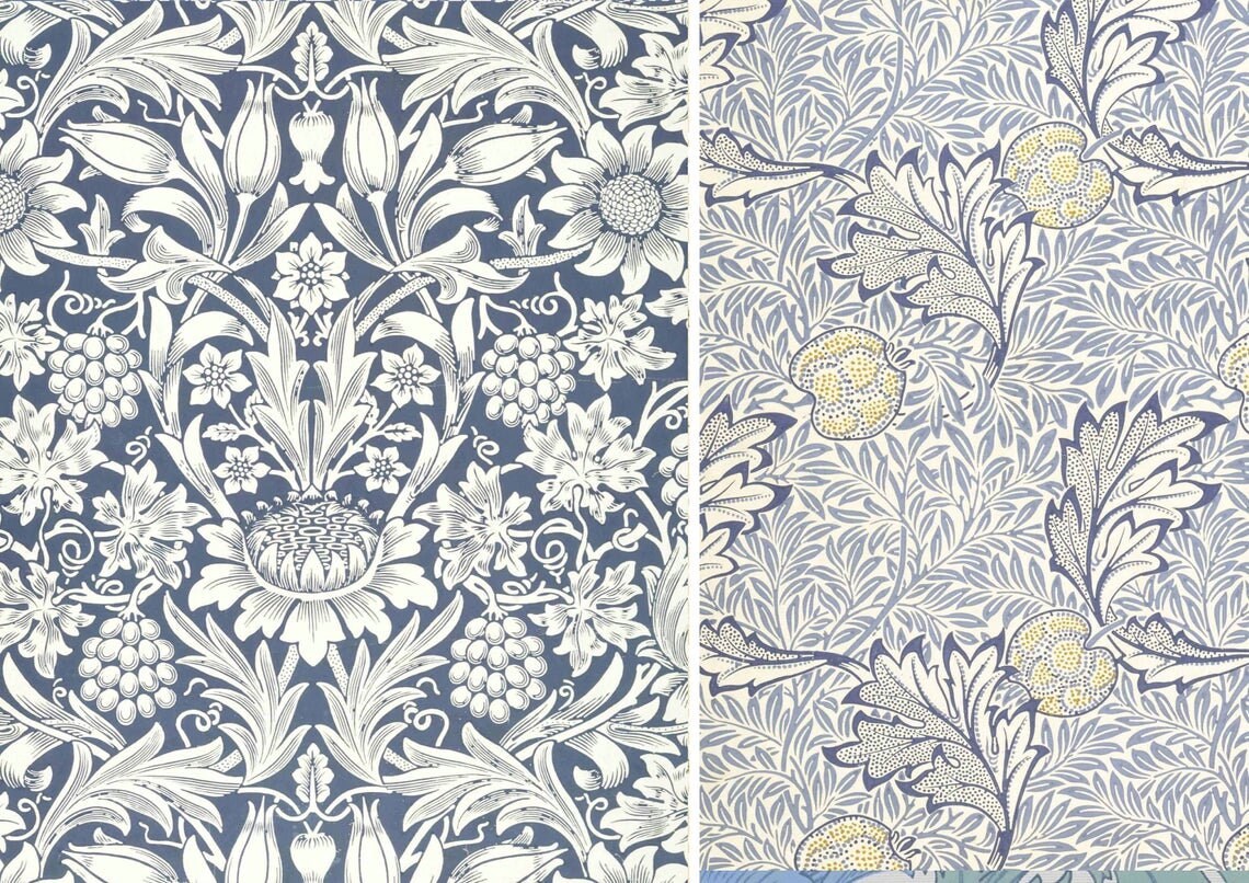 William Morris Paper Pack Digital Vintage Papers 40 Digital | Etsy