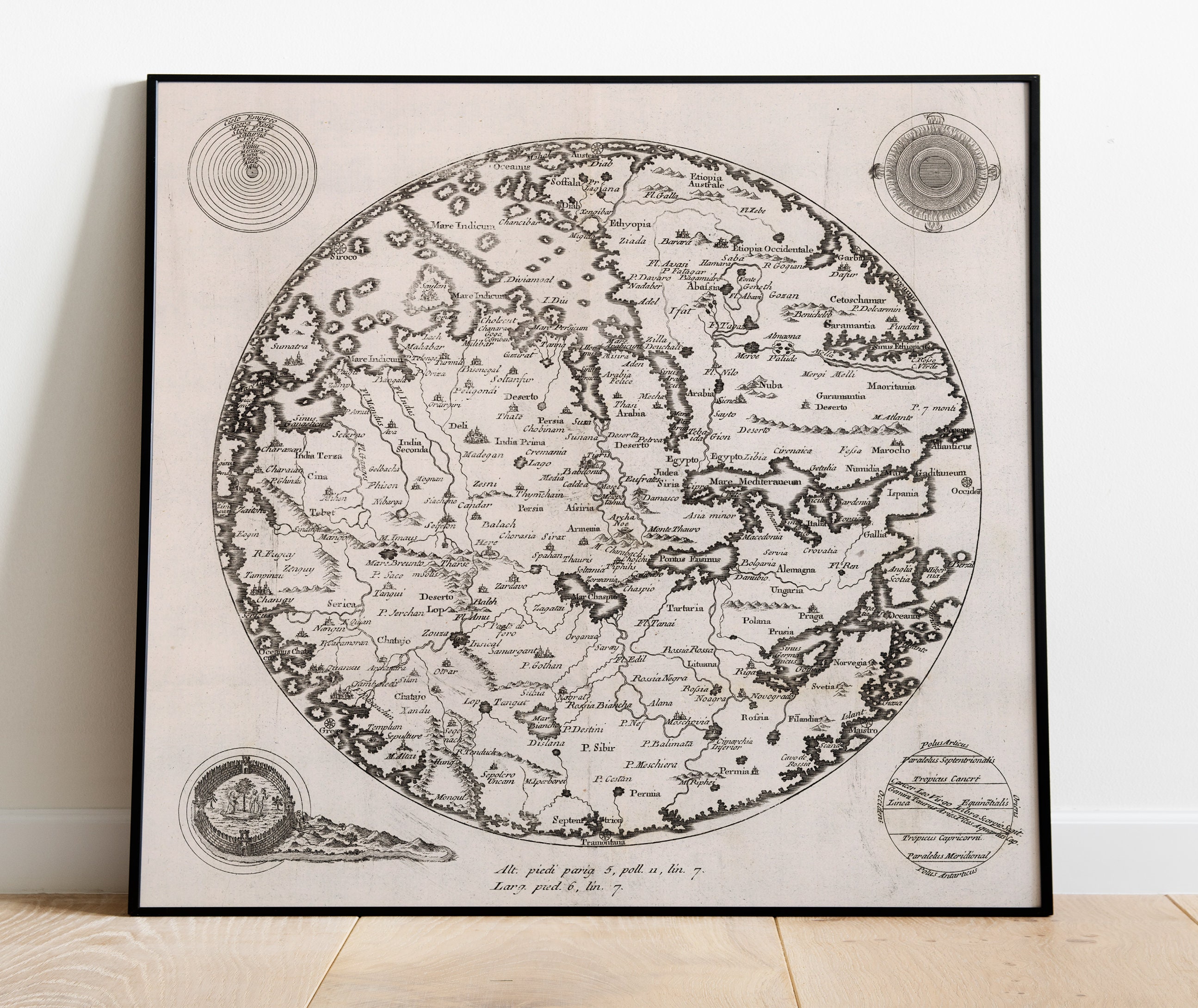 Antique Maps Set 6 Pcs, 1716-1908, Map of the World, Antique Map, Atlas ...