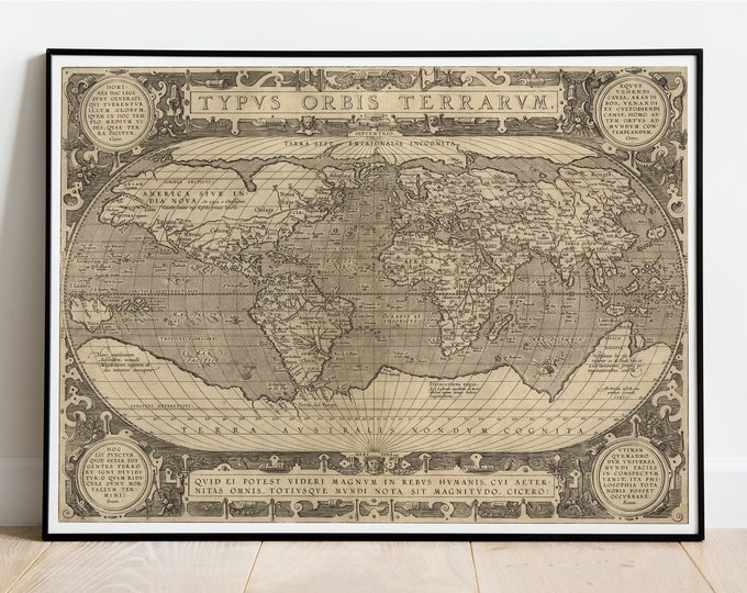 1667 Map of the World, Nieuwe Werelt Kaert, Antique Map, Atlas Map ...