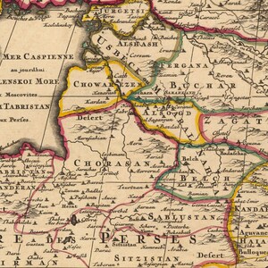 1708 Map of Grande Tartarie, Tartaria, Caspian Sea, China, Korea, Japan ...