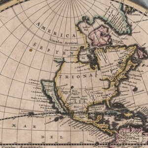 1667 Map of the World, Nieuwe Werelt Kaert, Antique Map, Atlas Map ...