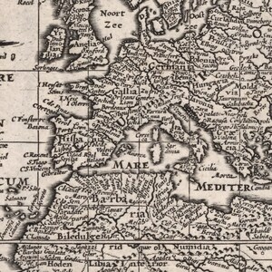 1630 Antique Map, Atlas Map, Pharos, Iupiter Olympicus, Dianae Templum ...