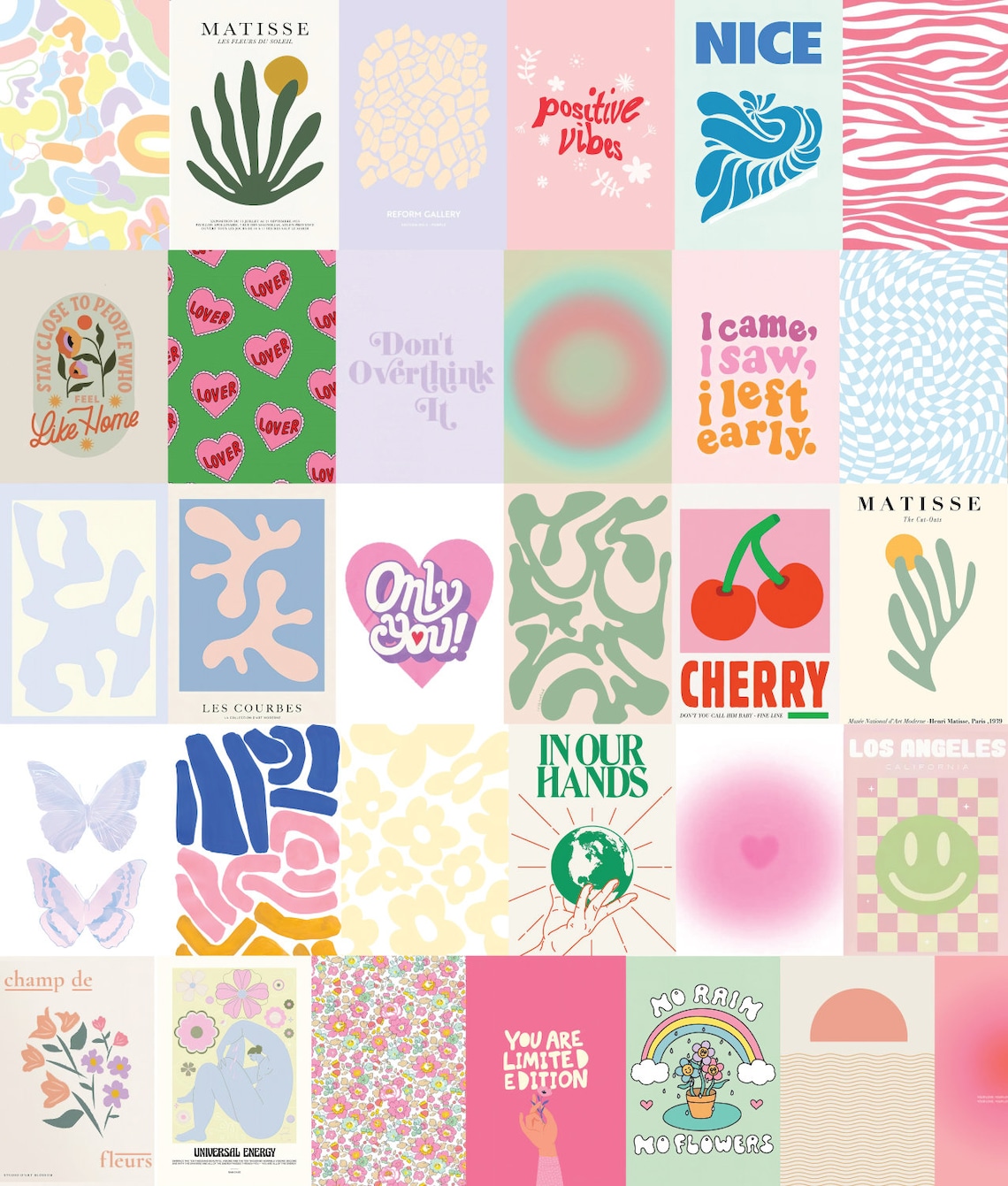 120 Danish Pastel Aesthetic Wall Collage Kit VSCO Girl Room - Etsy