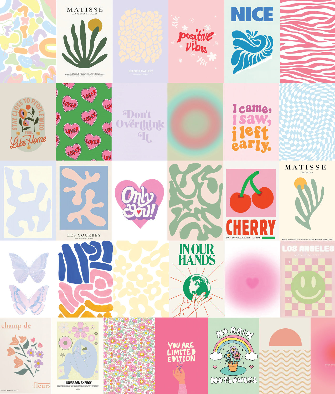 120 Danish Pastel Aesthetic Wall Collage Kit VSCO Girl Room - Etsy