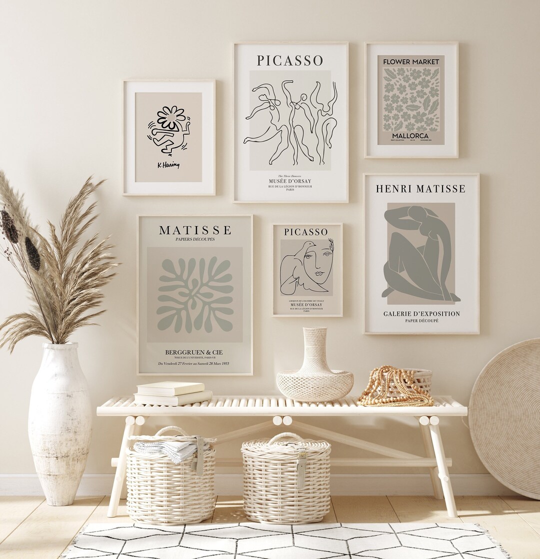 Gallery Wall Set of 6, Exhibition Gallery Wall Art Set, Matisse, Flower ...