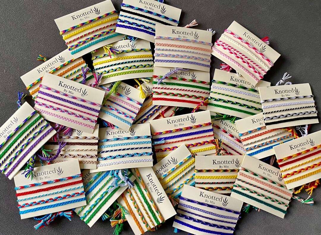 Set of 5 Handmade Friendship Bracelets or Anklets With Adjustable ...