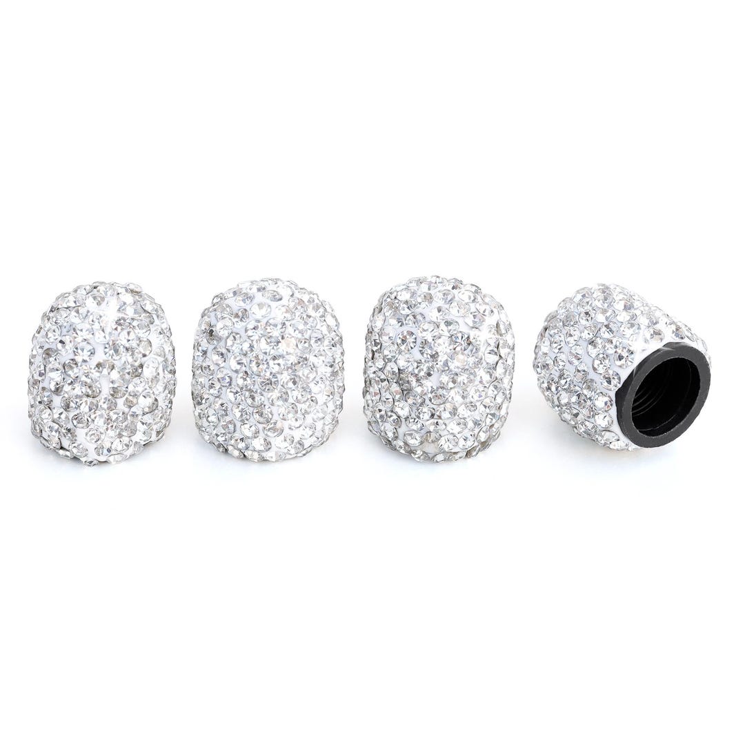Bling Tire Valve Caps – 4 Pack Crystal Rhinestone Valve Stem Covers ...