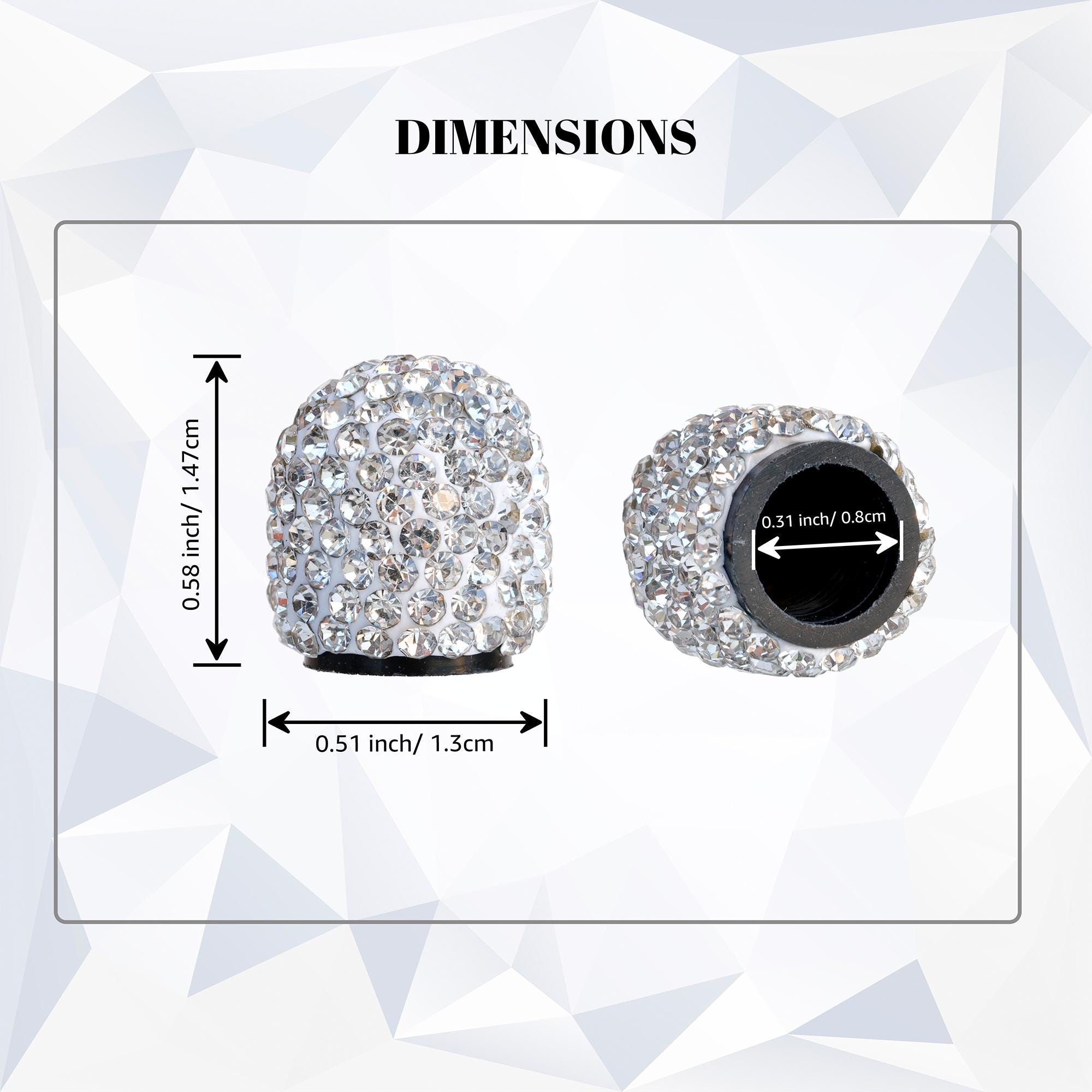 Bling Tire Valve Caps – 4 Pack Crystal Rhinestone Valve Stem Covers ...