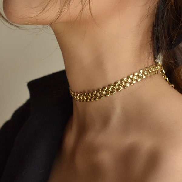 Gold Chain Choker - Etsy
