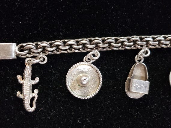 Early Sterling Silver Mexico Mexican Charm Bracelet … - Gem