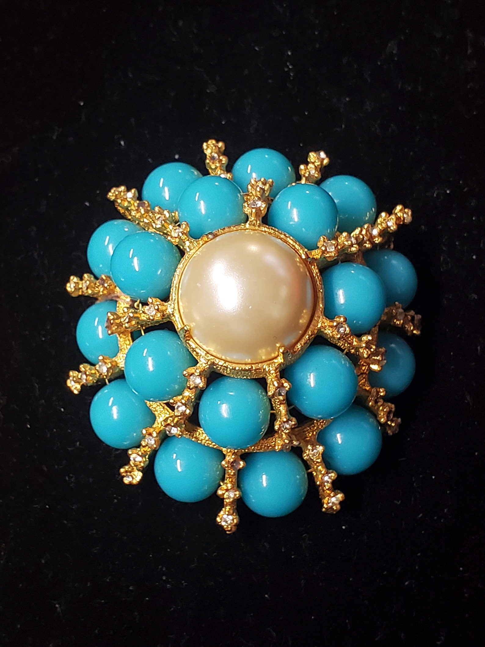 KENNETH JAY LANE K.J.L. 1960S Faux Turquoise Pearl Brooch 2 gb1 - Etsy