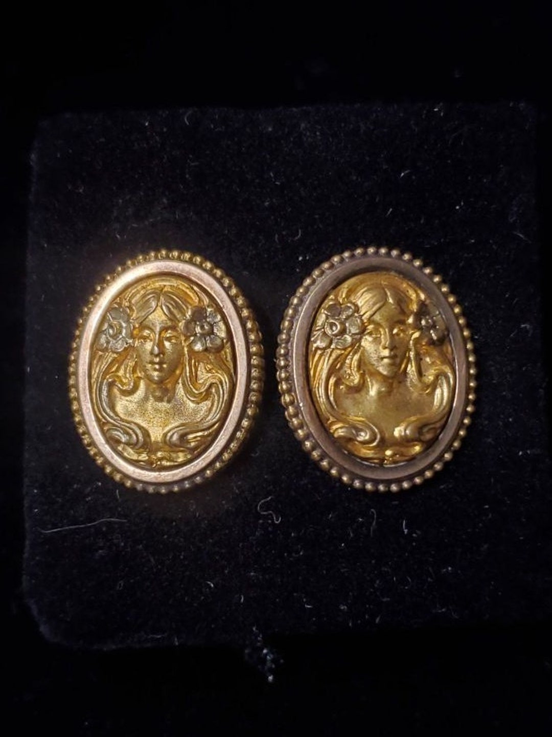 Beyond Awesome Art Nouveau Lady Woman Head Cufflinks 3/4 - Etsy