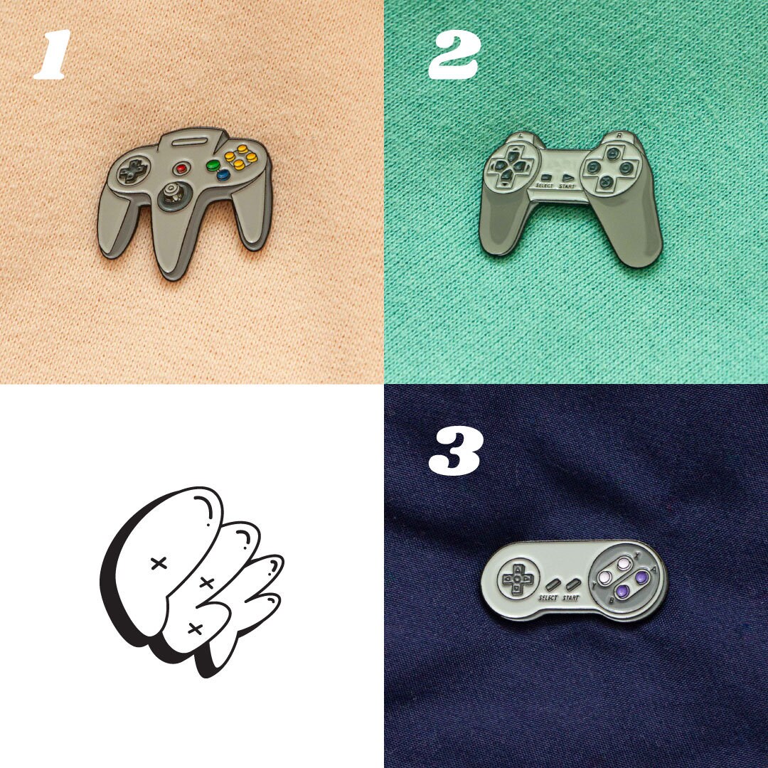Retro Game Controller Soft Enamel Pin - Etsy