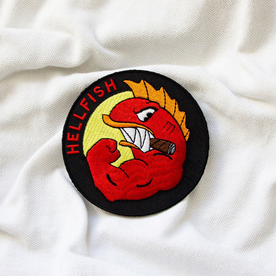 Flying Hellfish Iron-on Patch - Etsy