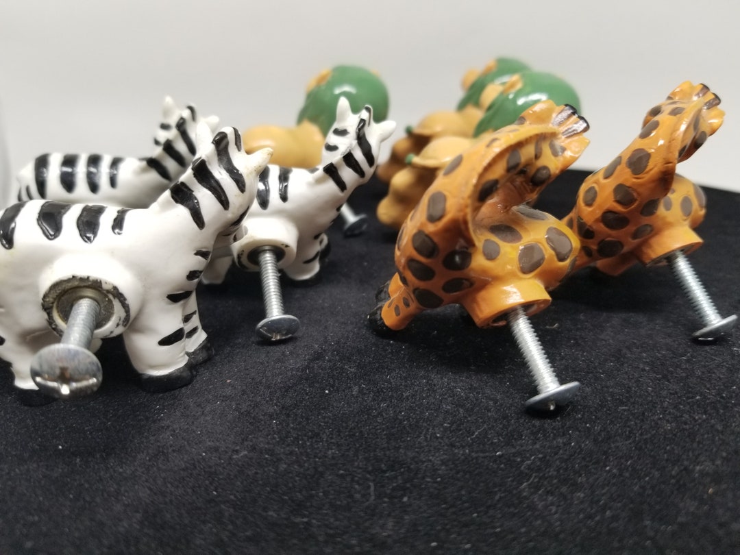 Lot of 8 African Animals Drawer Pulls Lions Zebras Giraffes - Etsy