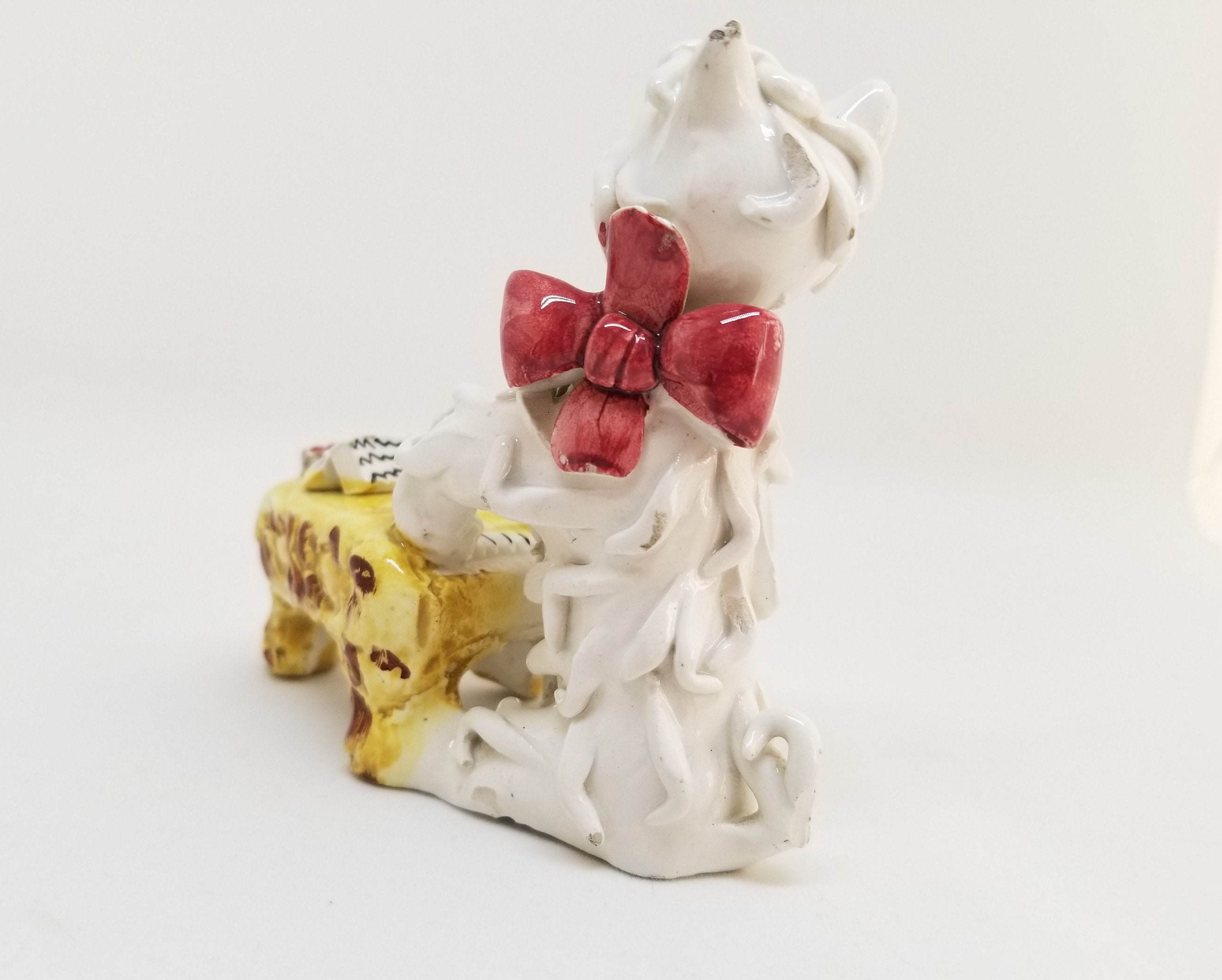 Italian Spaghetti Ceramic Art Cat Piano Pottery Figurine Statue Vintage ...
