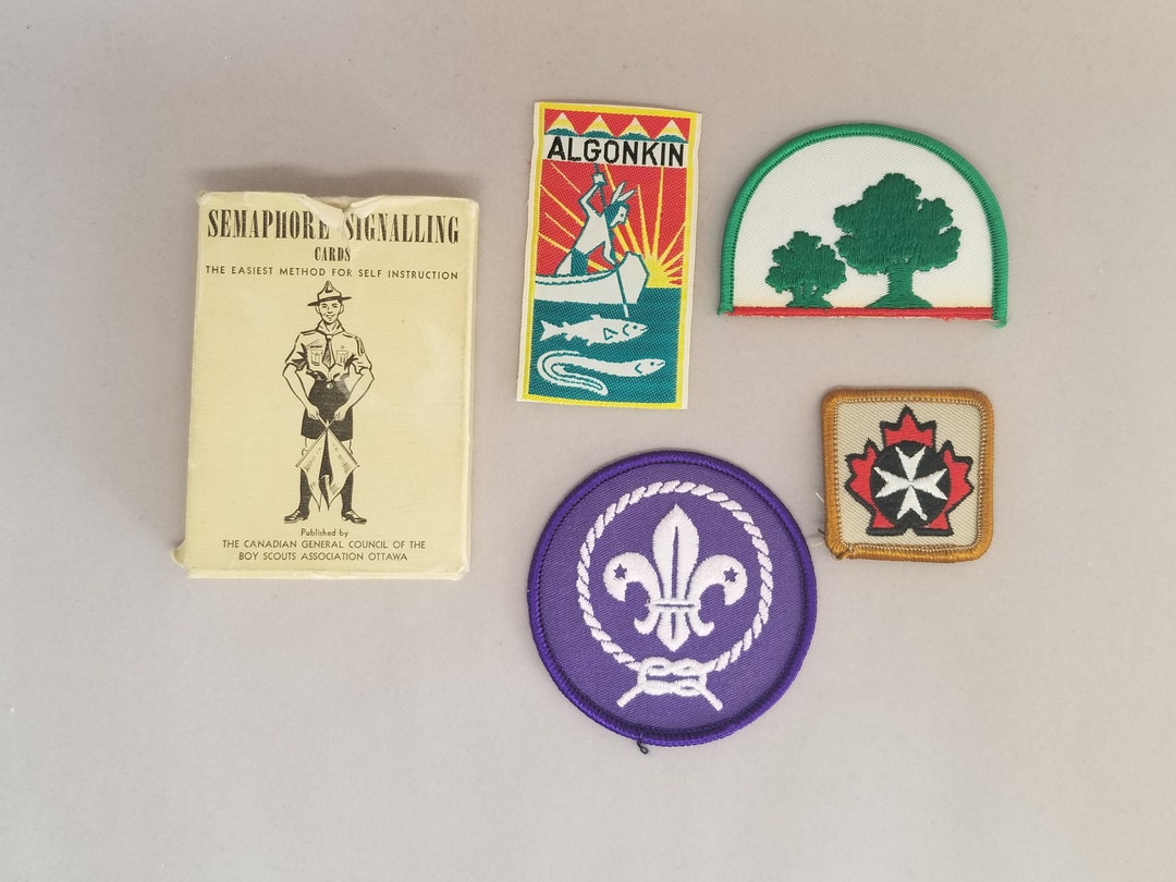 Vintage Canada Boy Scout Semaphore Cards & Patches - Etsy