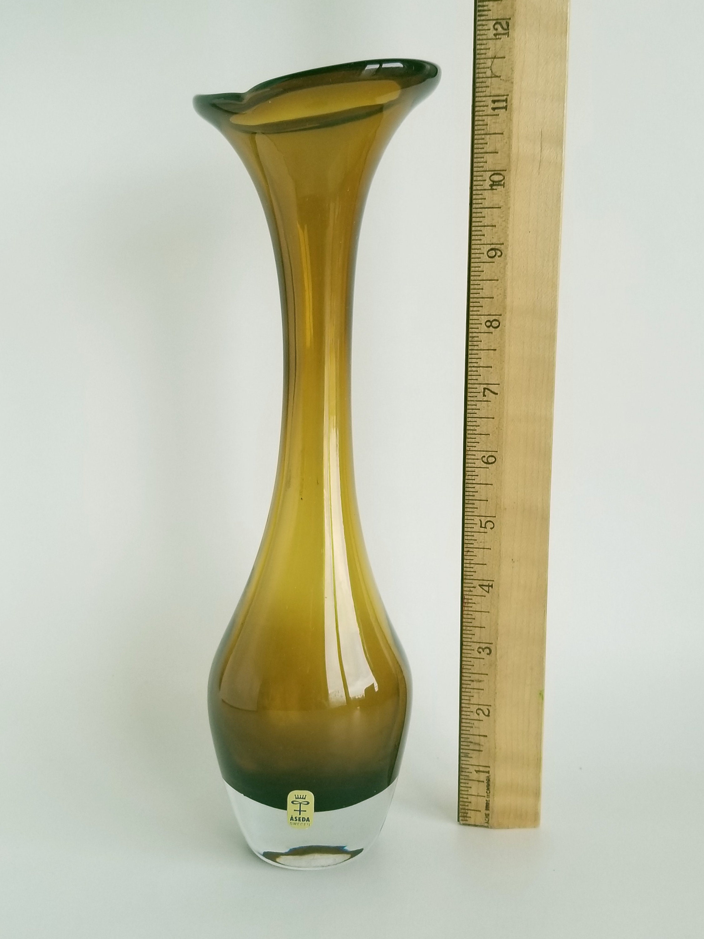 Aseda Glasbruk Trumpet Jack-in-the-pulpit Vase Sweden MCM - Etsy