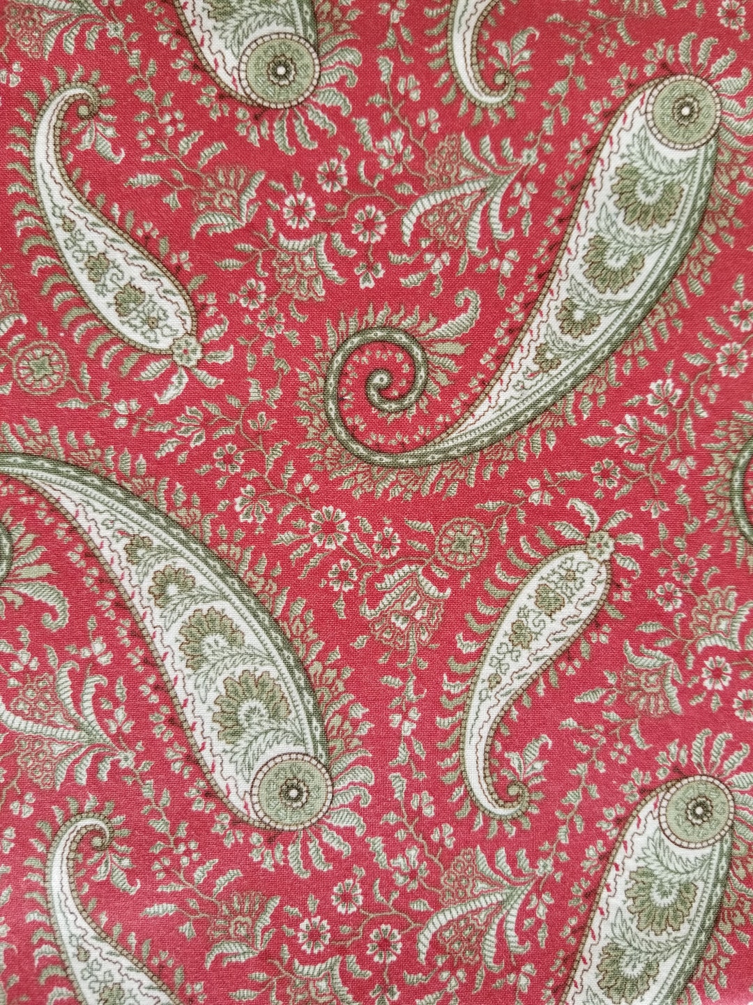 Red Paisley Fabric Block 2 Separate Pieces - Etsy