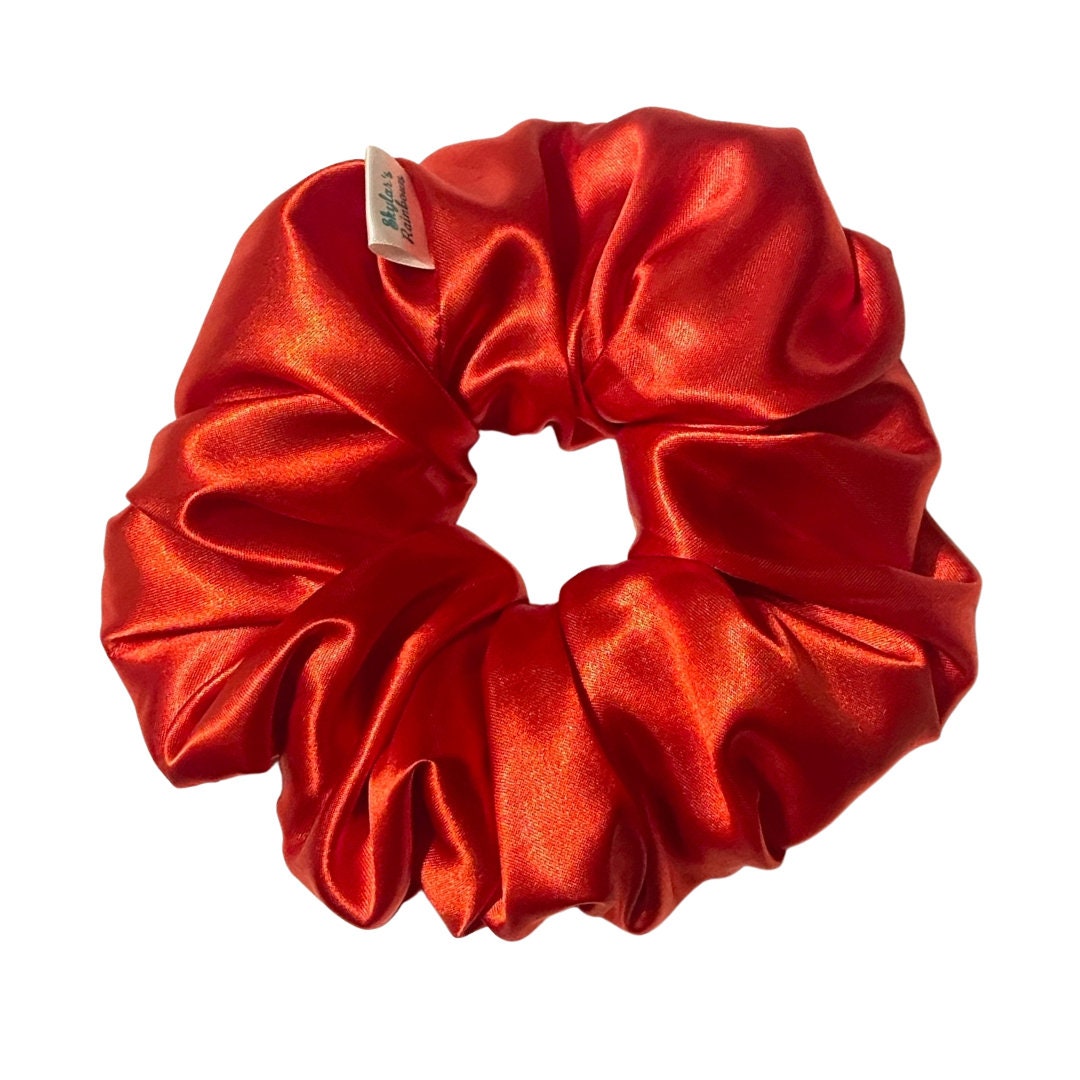 Ruby Red | Hair Tie | XL Scrunchies | Satin | Glamour Scrunchie | Big Satin Hair Band| Stylish ...