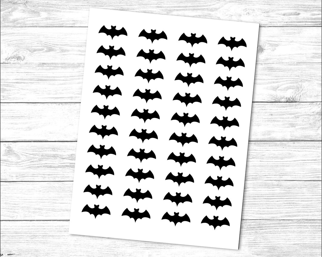 Black Bats Sticker Sheet | 6" X 8" Sheet | 0.5" | 1" | Vinyl Decal ...
