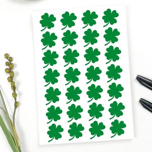 Green Shamrock Sticker Sheet | 6" X 8" Sheet | 0.5" | 1" | Vinyl Decal ...