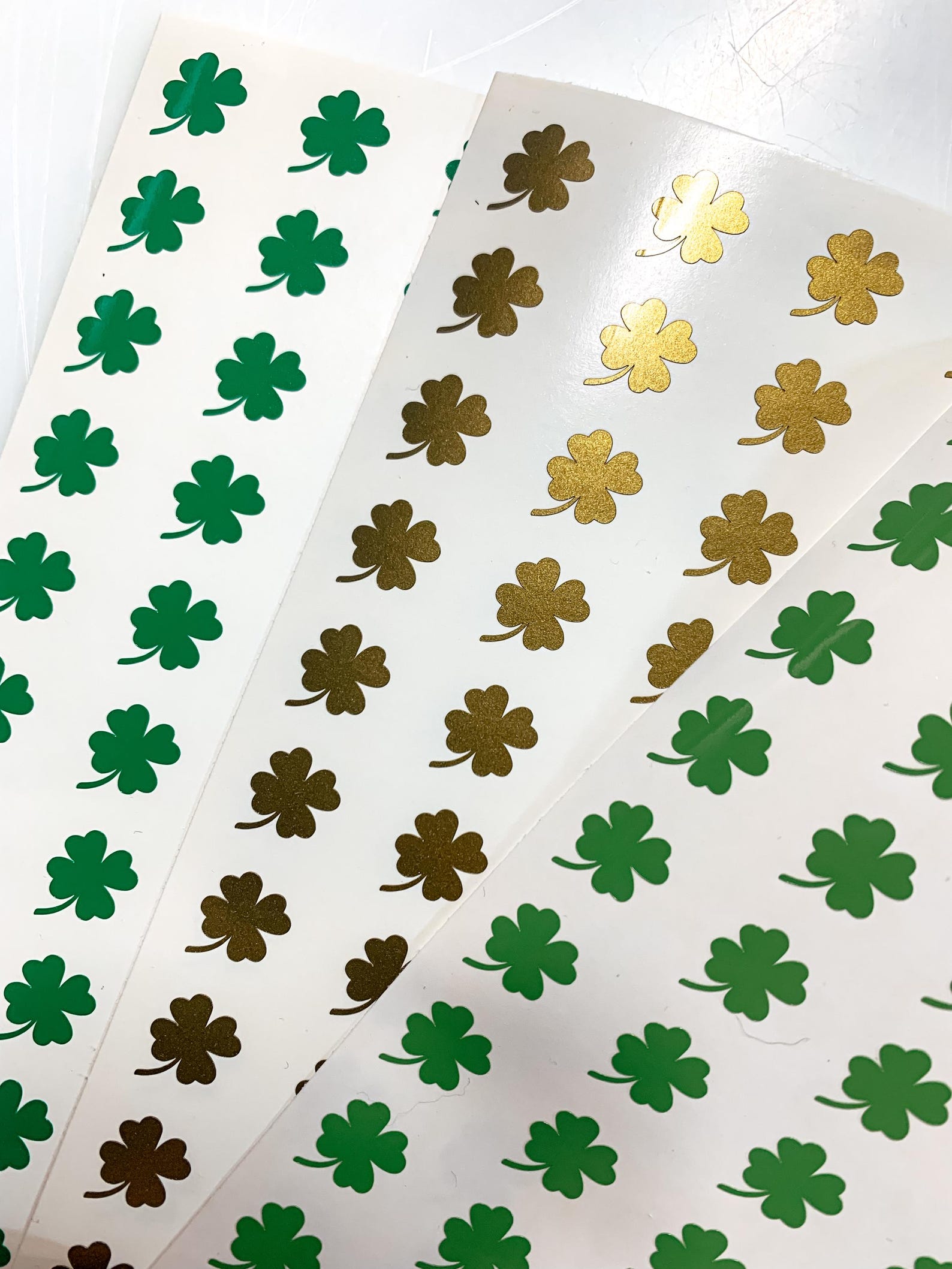 Green Shamrock Sticker Sheet | 6" X 8" Sheet | 0.5" | 1" | Vinyl Decal ...
