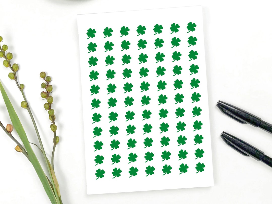 Green Shamrock Sticker Sheet | 6" X 8" Sheet | 0.5" | 1" | Vinyl Decal ...