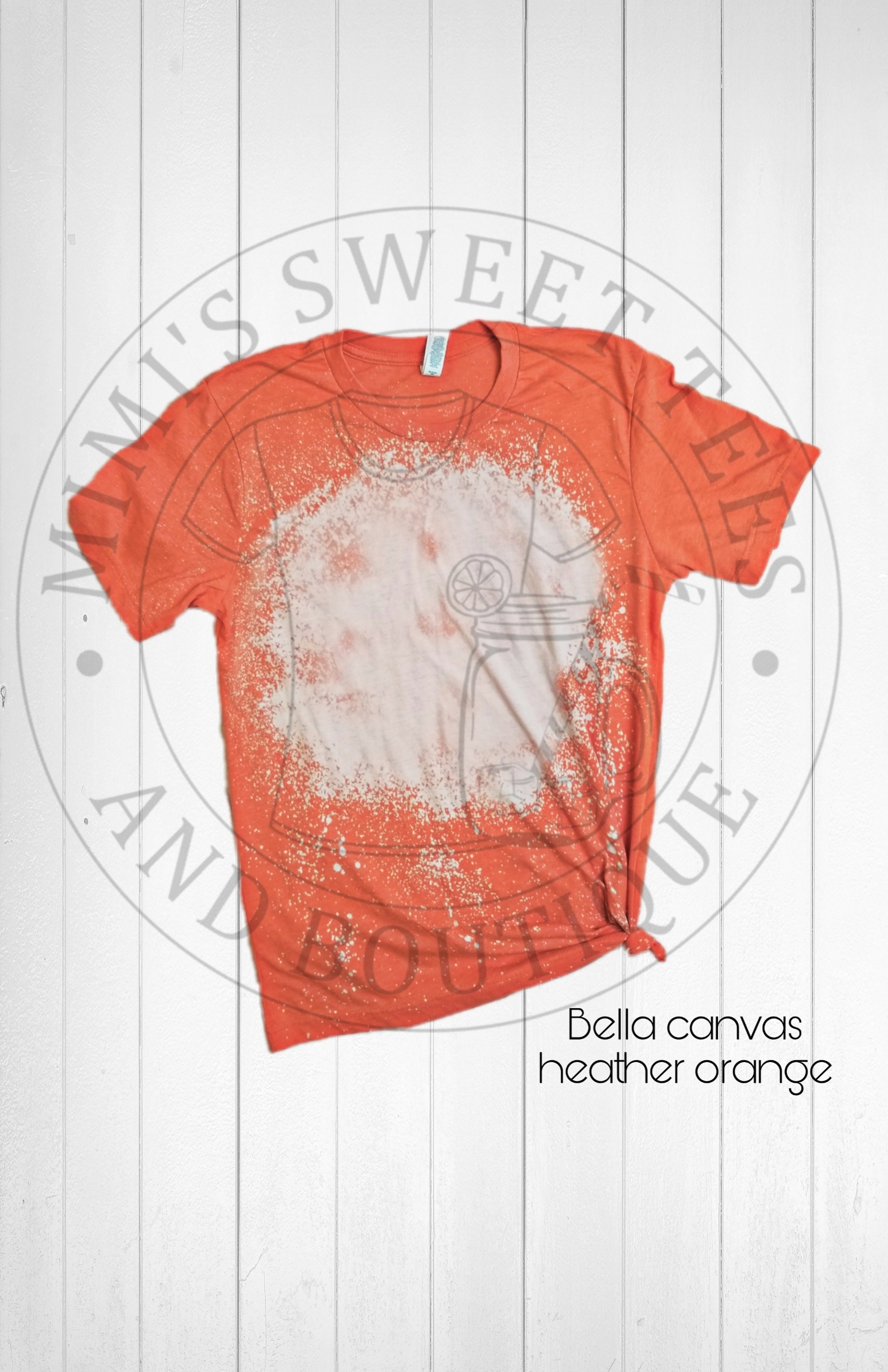 Bella canvas cvc heather orange bleached T-shirt mock-up flat | Etsy
