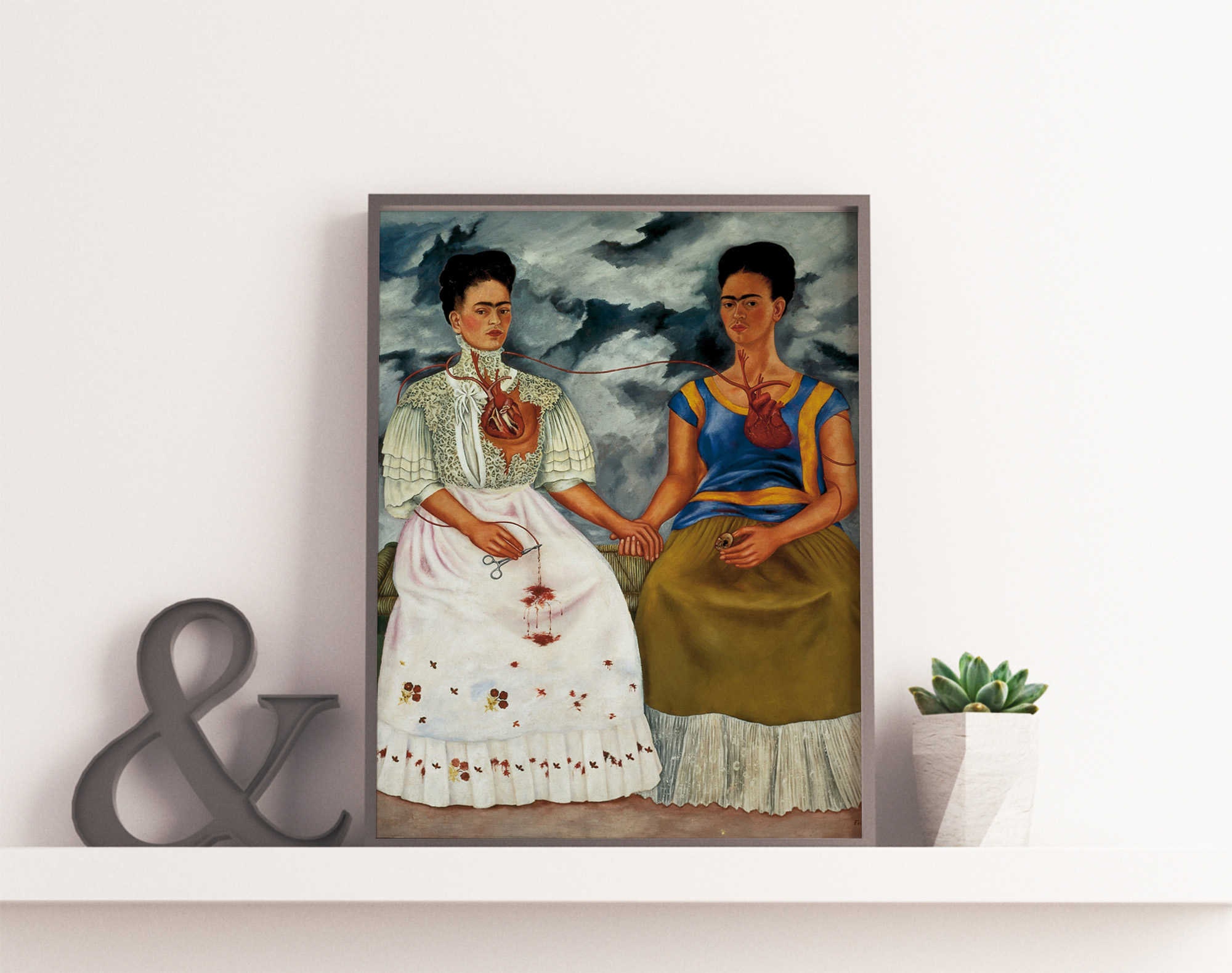 The Two Fridas by Frida Kahlo Print Wall Art Stretched - Etsy