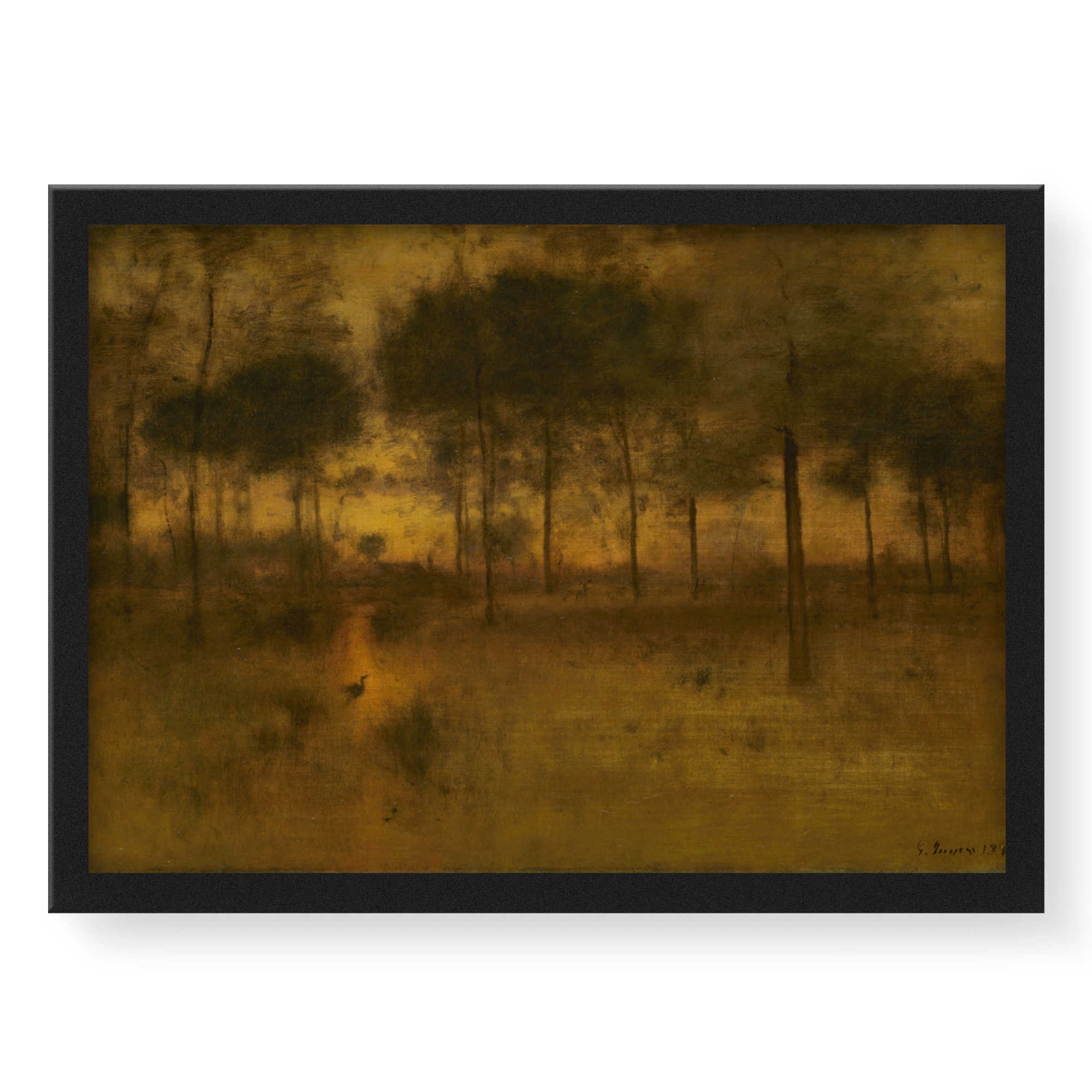 The Home of the Heron by George Inness Fine Art Wall Print Stretched ...