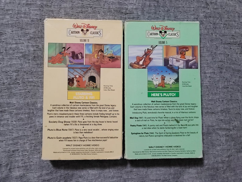 Walt Disney Cartoon Classics Pluto Vintage VHS Movies - Etsy