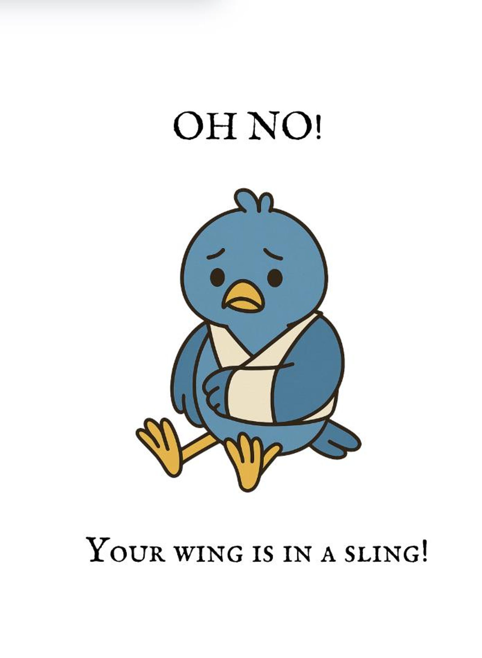 Funny Shoulder Surgery Get Well Card: Wing in Sling (PDF Download 5x7in ...