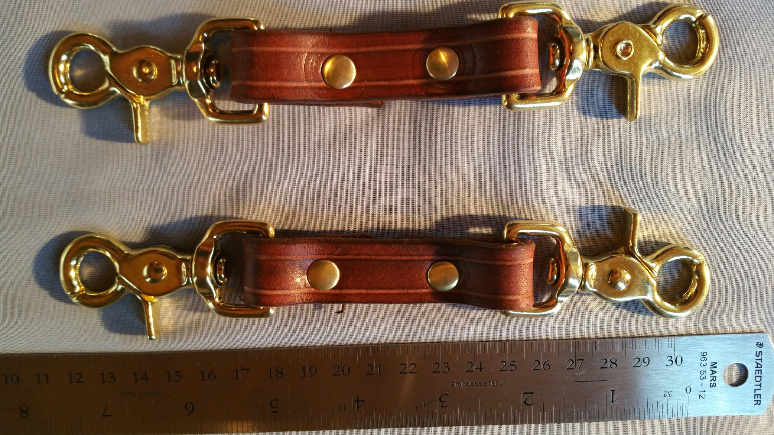 Leather double fixation Mahogany Leather coupler for ankle | Etsy