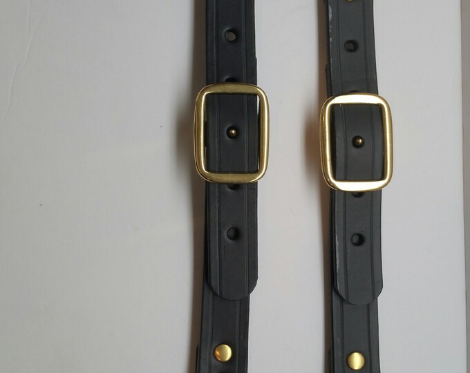 Leather Garters, Adjustable Leather Garters, Sold in Pairs, Brass or ...