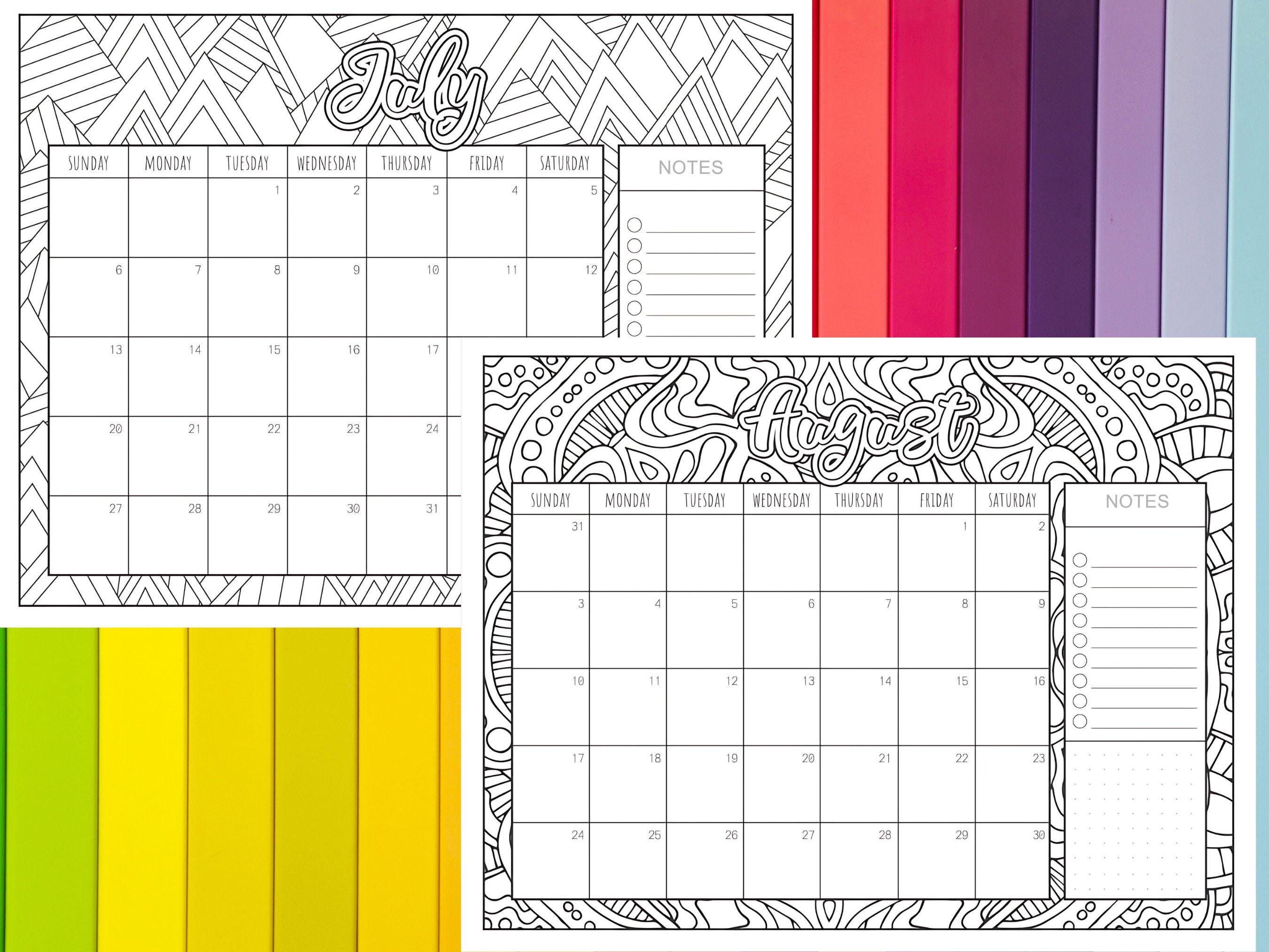 2025 Printable Doodle Calendar | ADHD Focus-friendly Coloring Desk ...