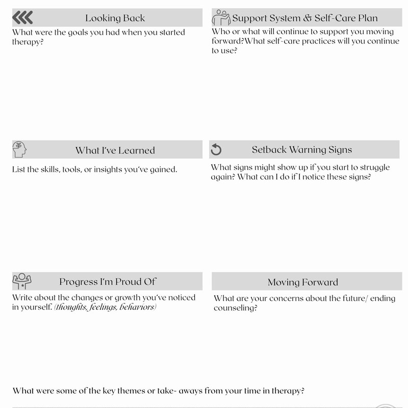 Therapy Termination Worksheets - Etsy