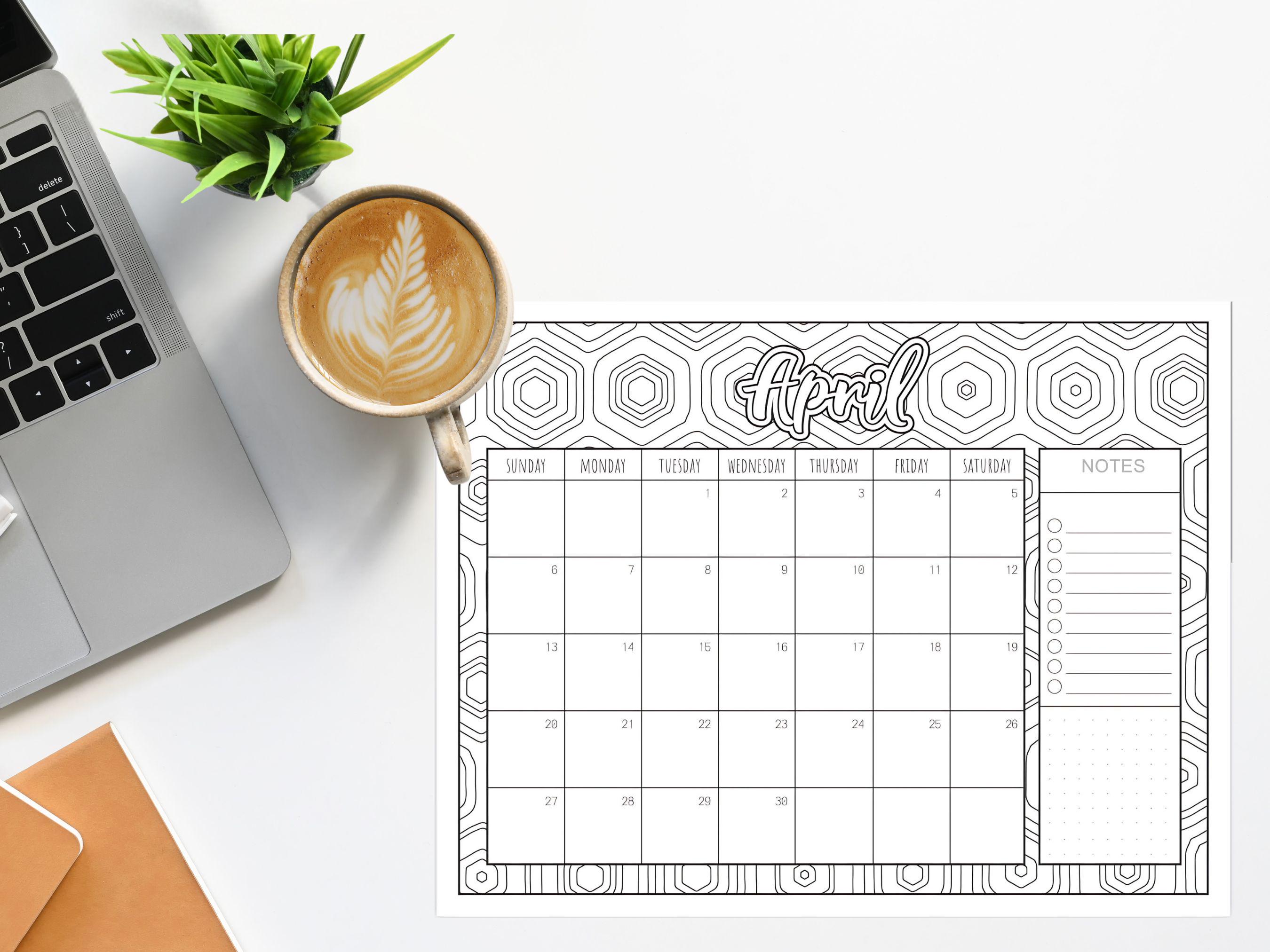 2025 Printable Doodle Calendar | ADHD Focus-friendly Coloring Desk ...