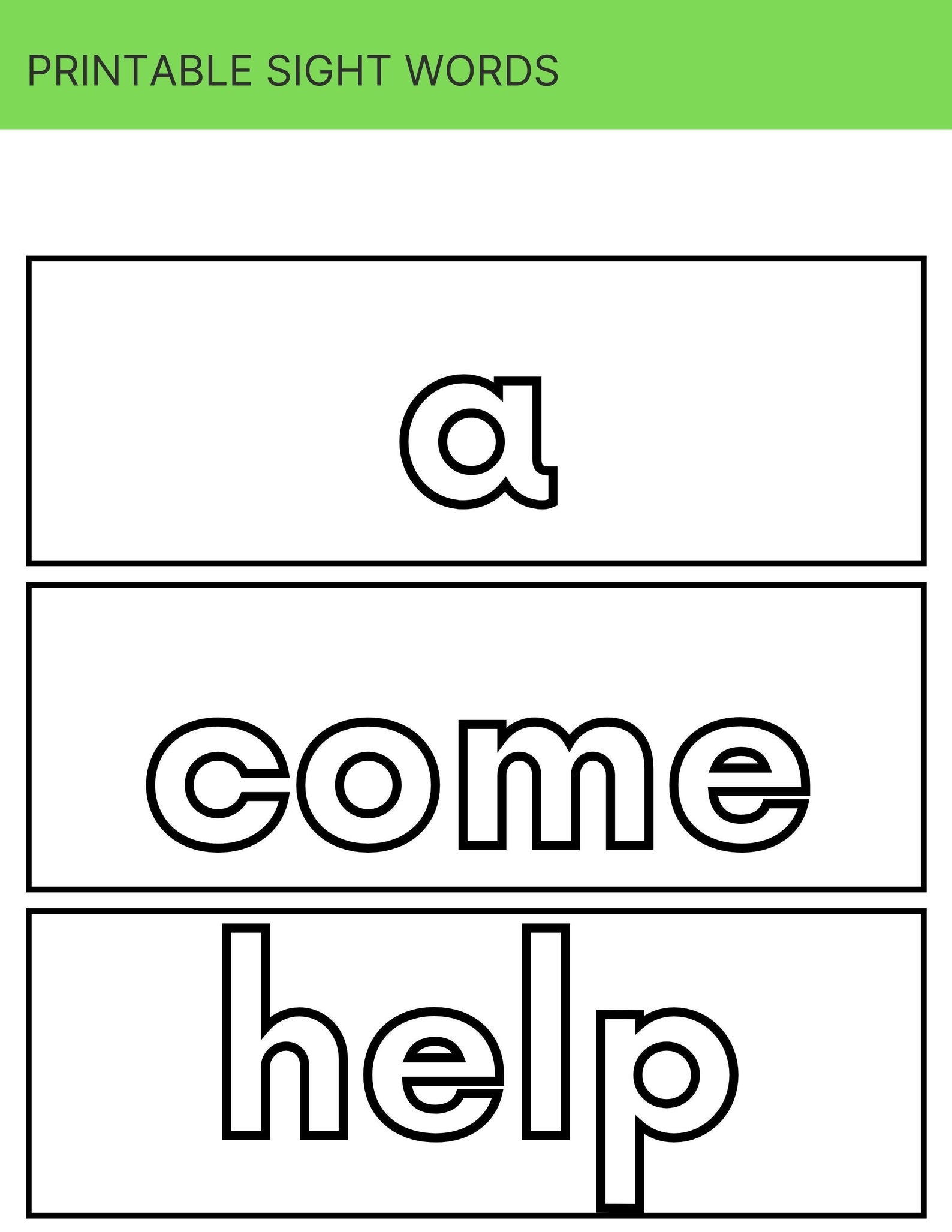 Sight Words Printable PDF | Kindergarten Worksheets & Pre-k Learning ...