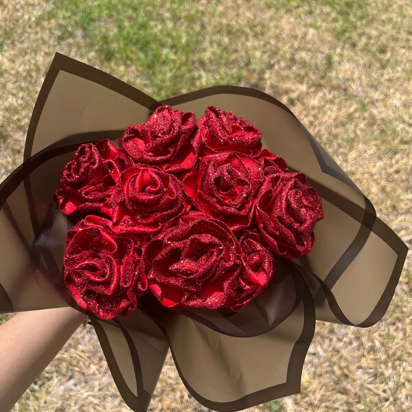 Ribbon Rose Bouquet - Etsy