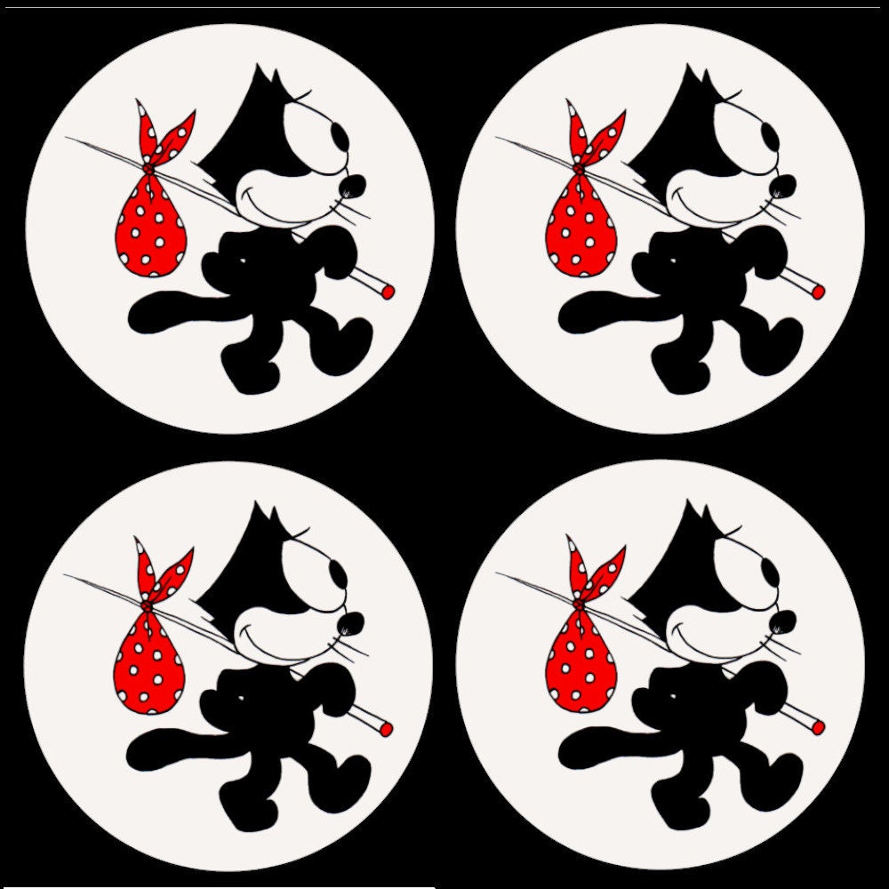 Paper, Party & Kids Felix The Cat STICKERS Fishing Race great famous ...