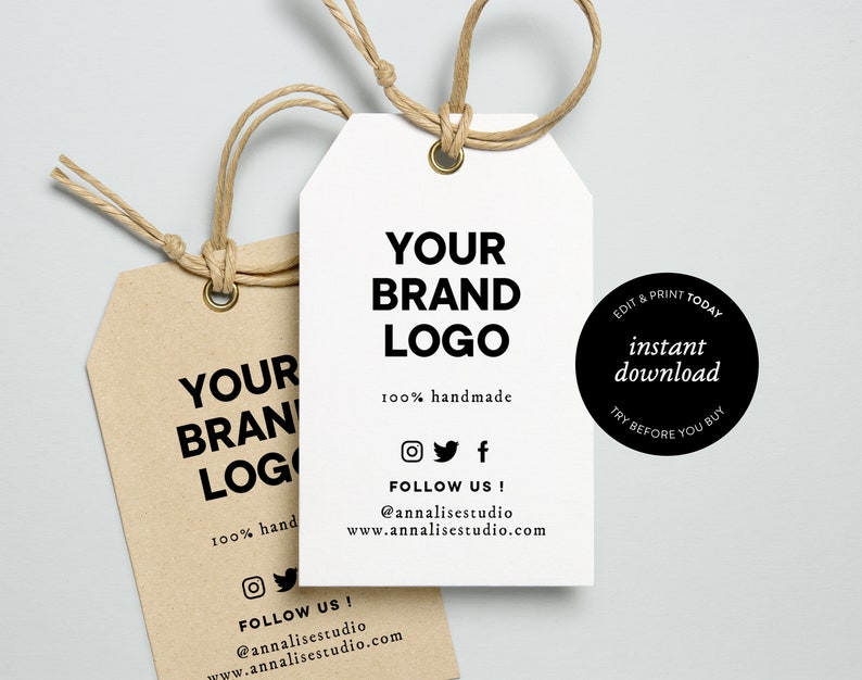 Product Tag Template For Small Business Product Hang Tag Etsy