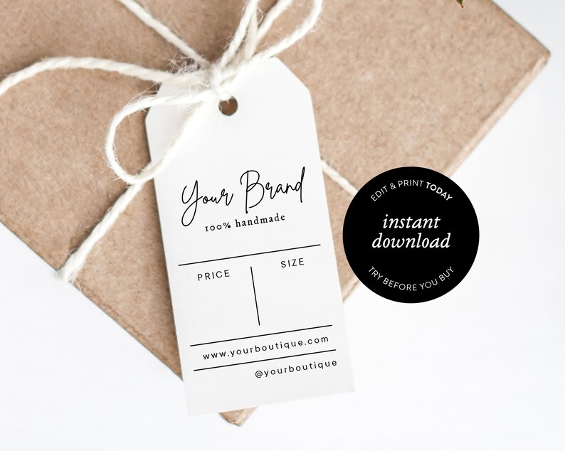 Product Tag Template For Small Business Product Hang Tag Etsy