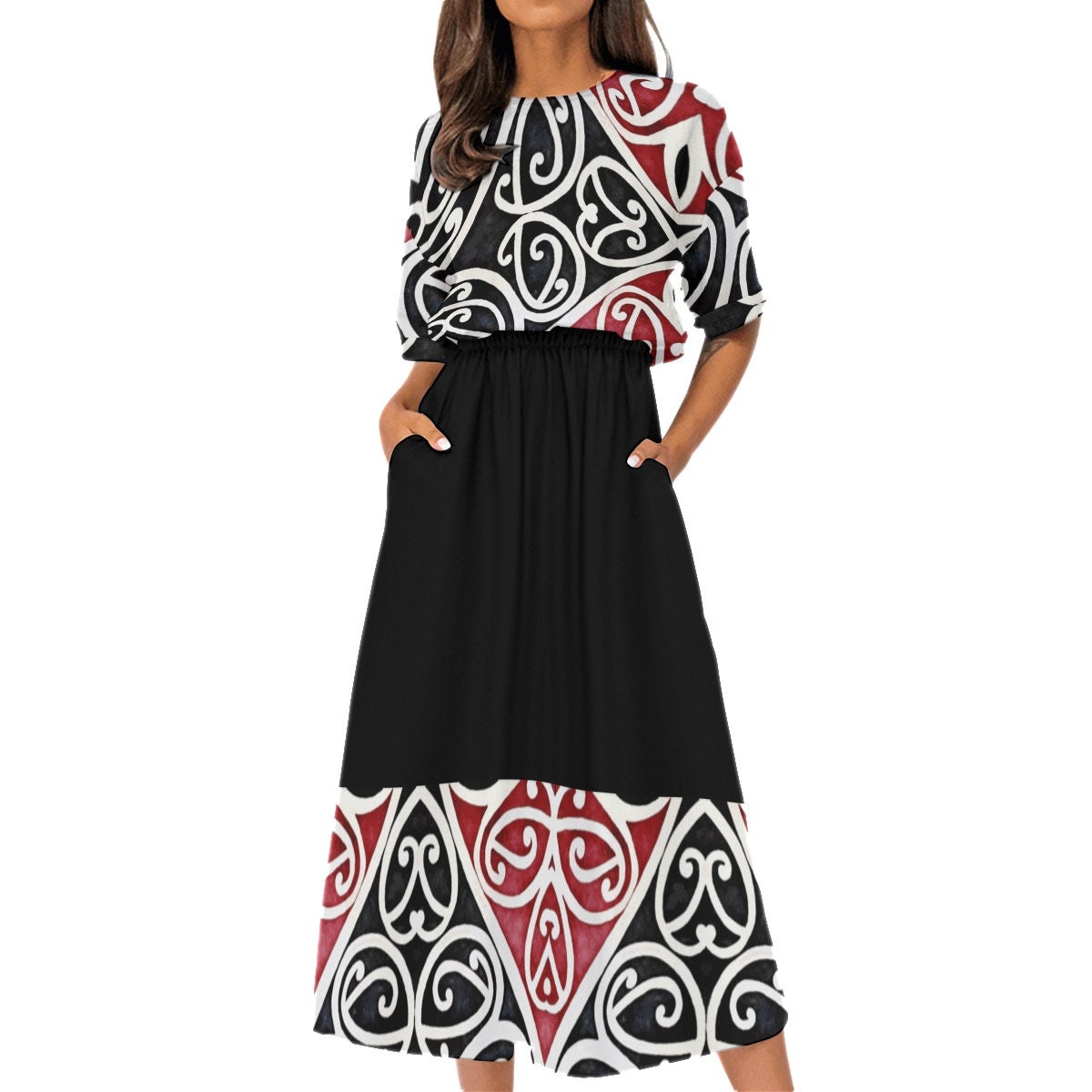 Polynesian Maori Dress All-over Print Women's Elastic - Etsy