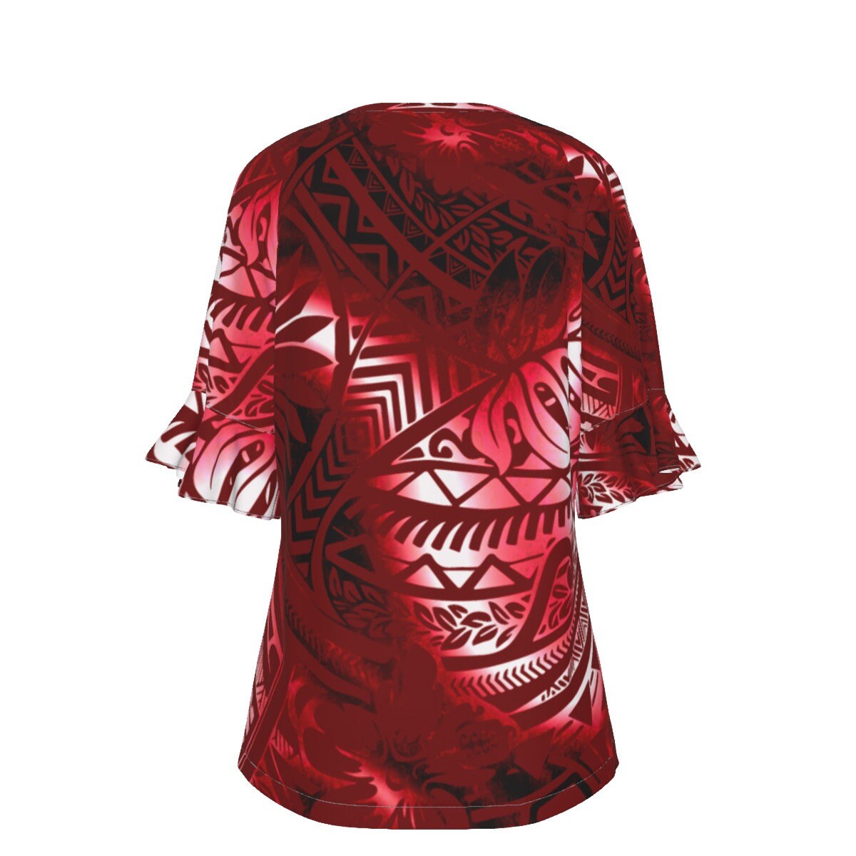 Polynesian Samoa Tribal Print Bell Sleeves Stop,v-neck Women's T-shirt ...