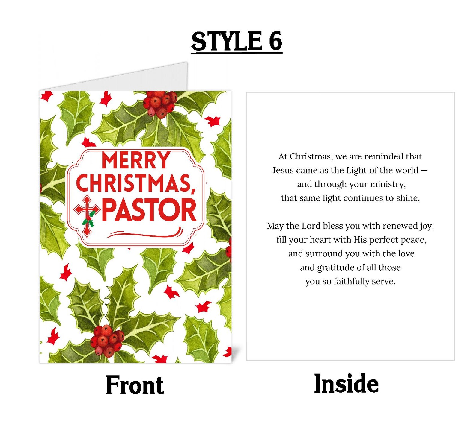 Pastor Merry Christmas Card | Christian Christmas Card for Church ...