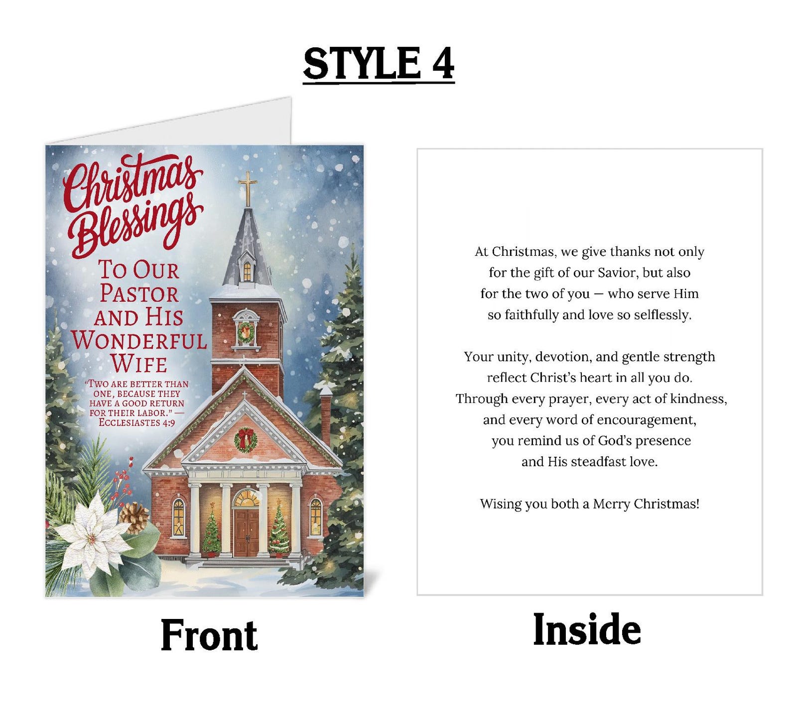 Pastor Merry Christmas Card | Christian Christmas Card for Church ...