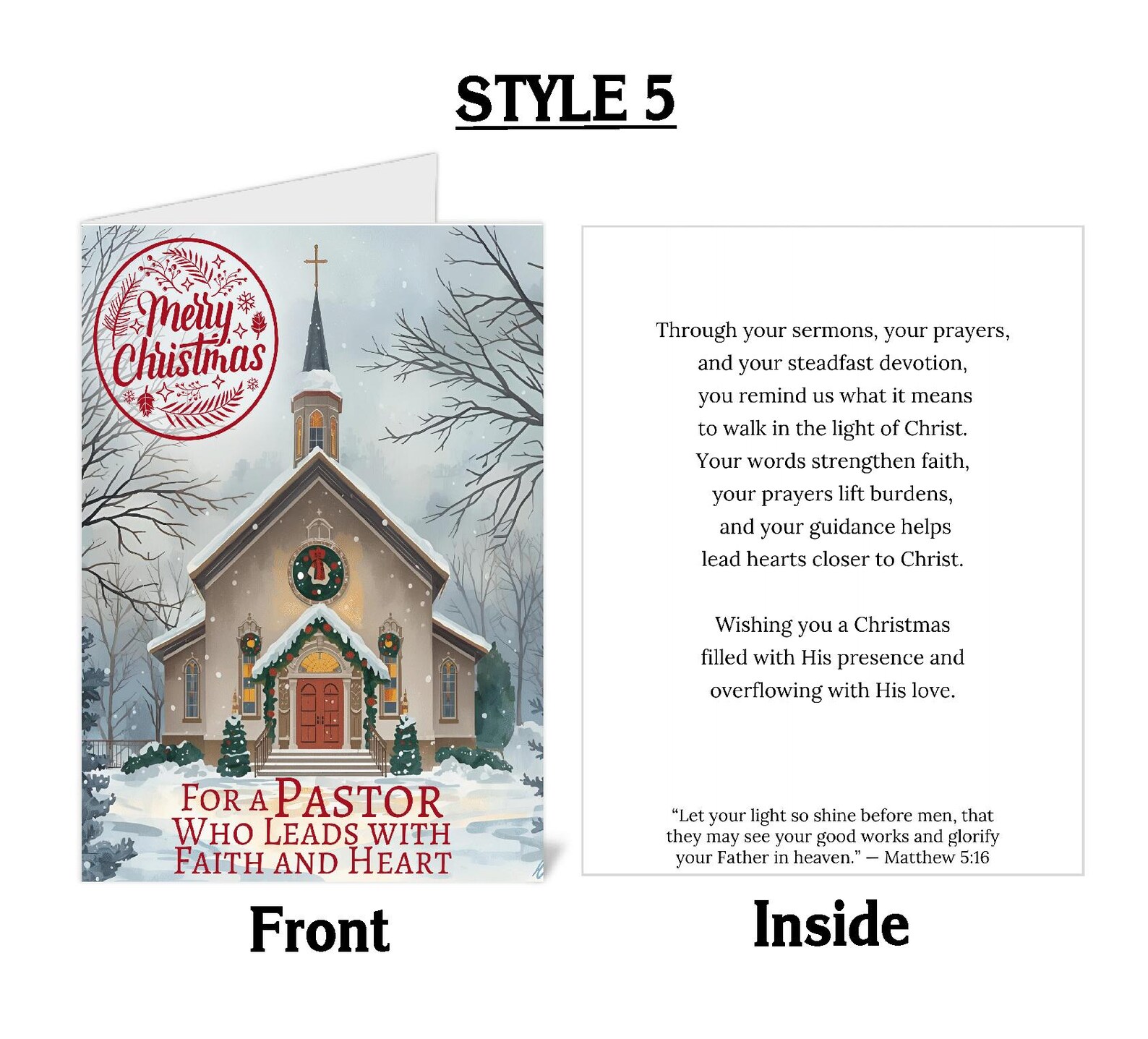 Pastor Merry Christmas Card | Christian Christmas Card for Church ...