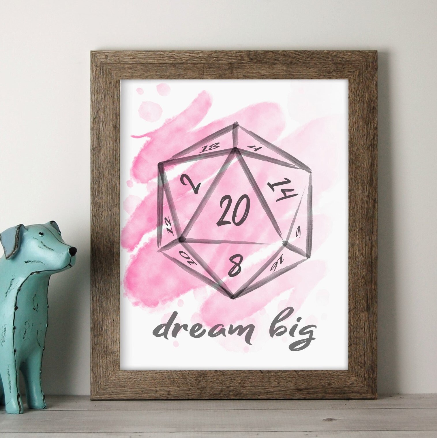 Pink D20 Set of 3 Printable Geeky Baby Wall Art Dnd Nursery - Etsy