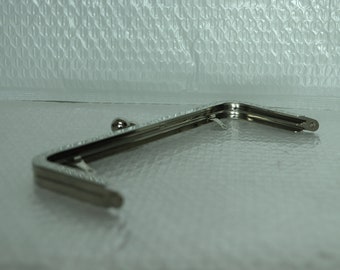 8 X 3 Black Nickel Purse Frame With Large Ball Clasp and Chain Loops ...